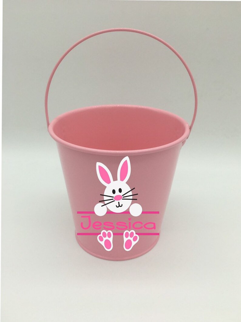 Personalised Metal Easter Tin Bucket Easter Basket Easter Egg Basket ...