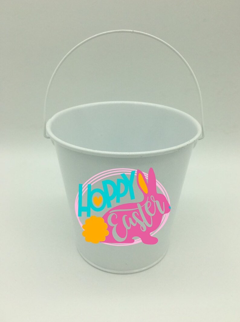 Personalised Metal Easter Tin Bucket Easter Basket Easter Egg Basket ...