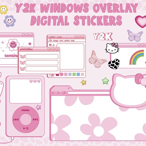 Retro Window Overlay Digital Stickers Aesthetic Goodnotes - Etsy