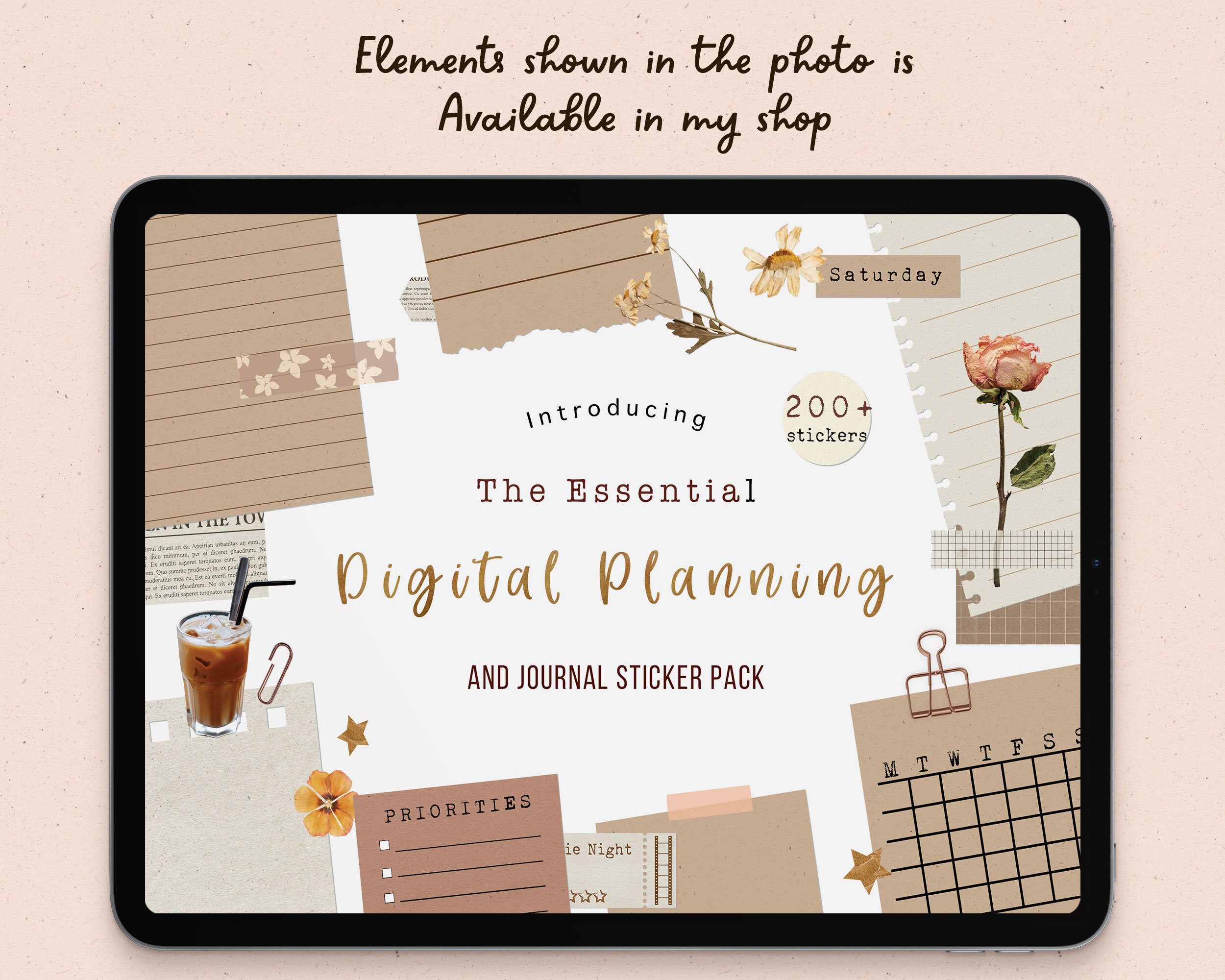 Flower Digital Stickers Floral Goodnotes Stickers Leaf | Etsy