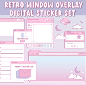 Retro Window Overlay Digital Stickers | Aesthetic Goodnotes Stickers ...