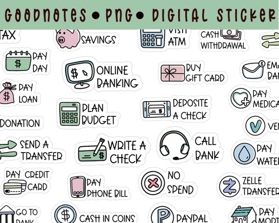 Finance Goodnotes Stickers Money Notability Digital - Etsy