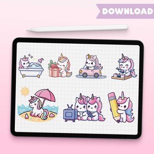 Unicorn Digital Stickers | Unicorn Goodnotes Stickers | Emoji Stickers ...
