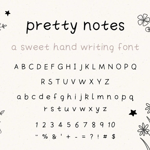 Handwriting Font Cute Font Note Taking Font Goodnotes - Etsy Canada