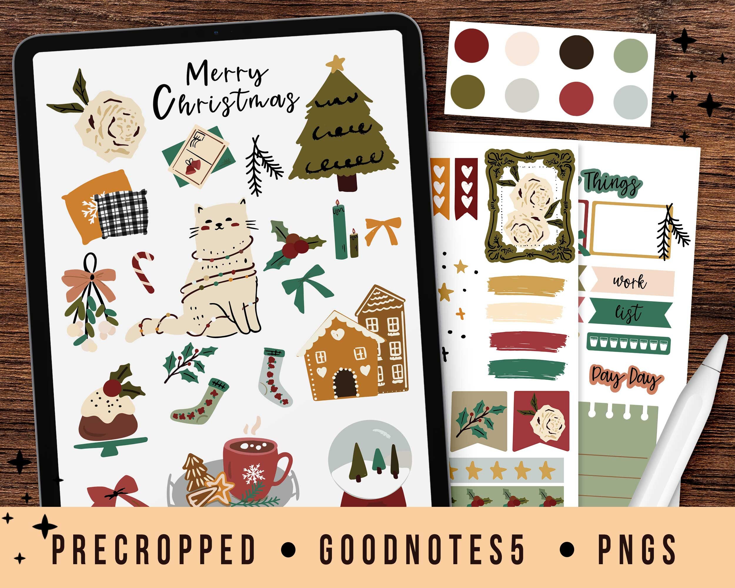 Goodnotes Stickers Christmas December Digital Stickers - Etsy