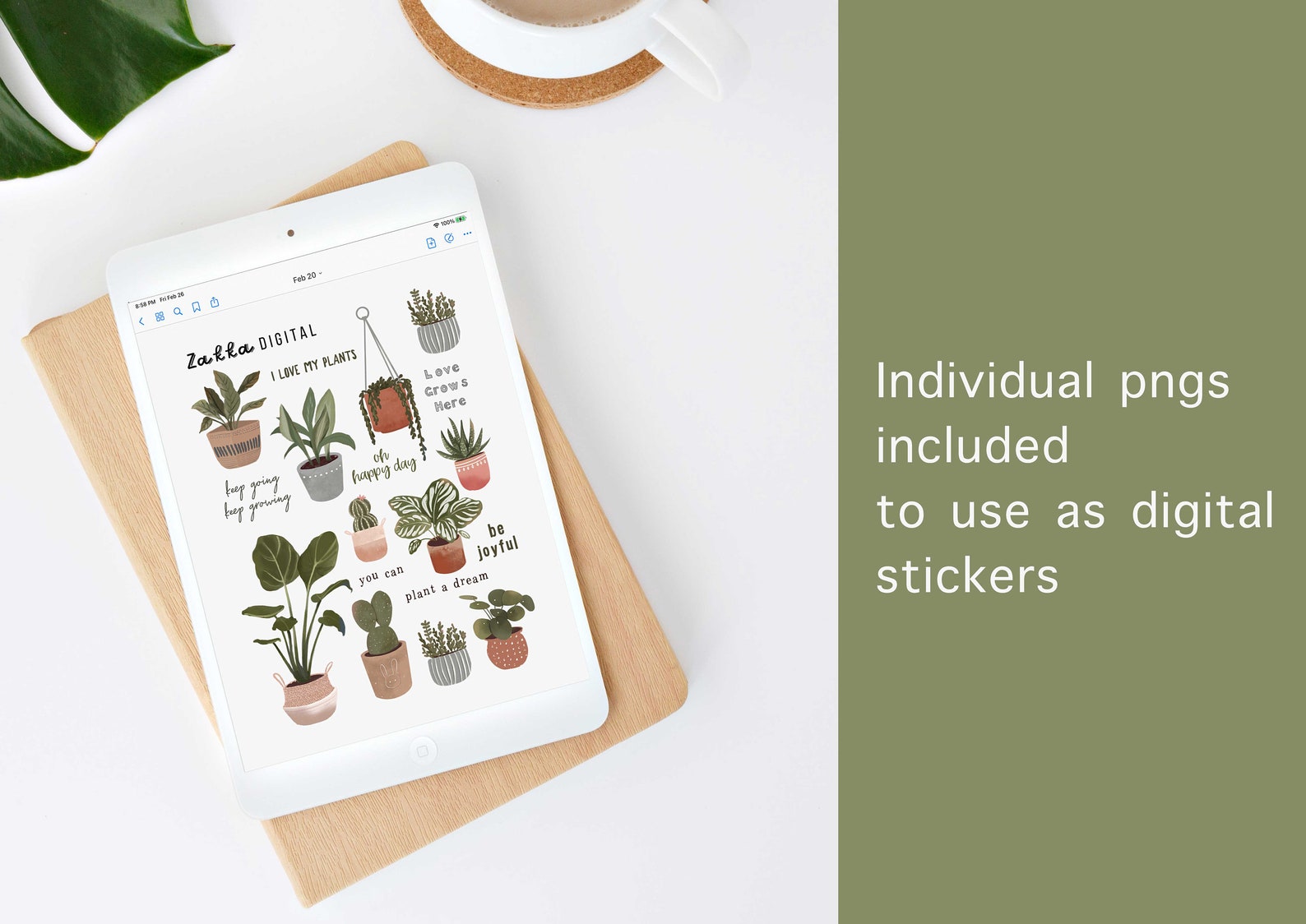 Potted Plants Printable Planner Stickers Cute Digital - Etsy