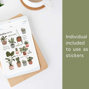 Potted Plants Printable Planner Stickers | Cute Digital Stickers ...