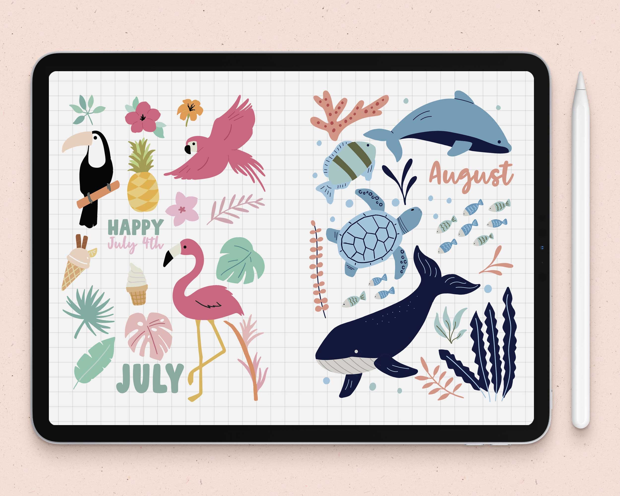 Cute Animal Goodnotes Stickers | Yearly Digital Stickers | Holiday ...