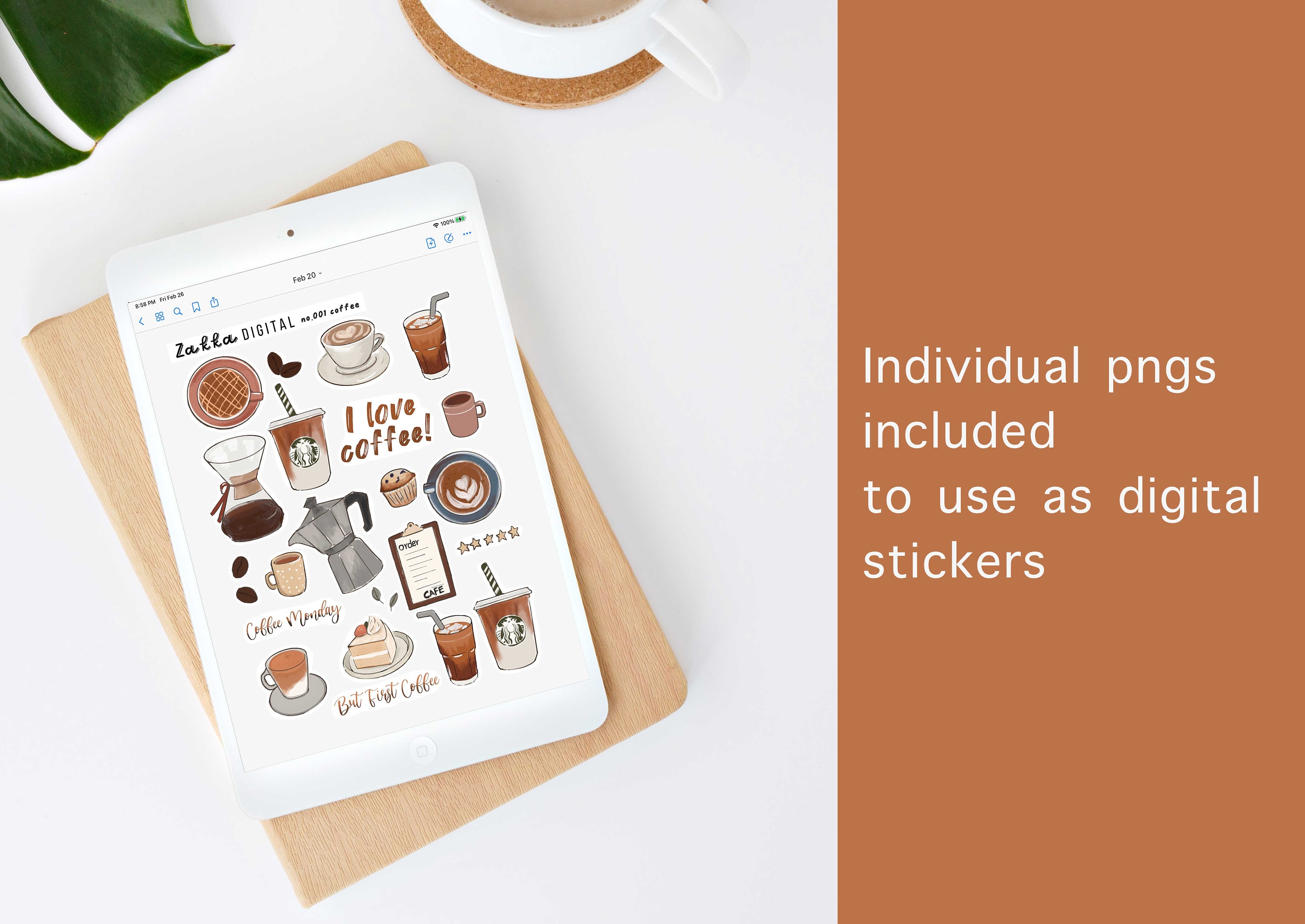 Coffee Stickers Printable Pdf Aesthetic Digital Stickers - Etsy UK