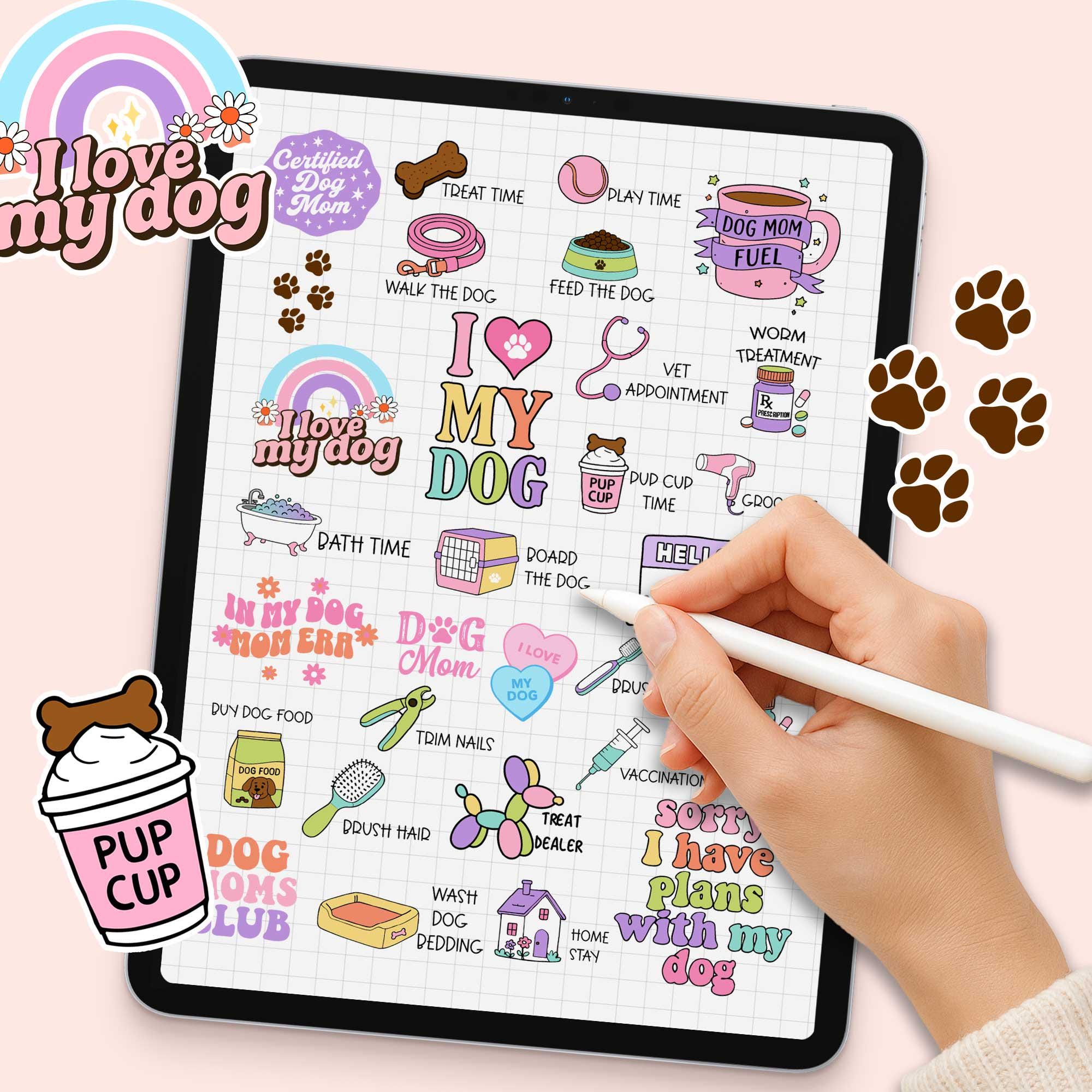 Dog Digital Stickers Dog Mom Goodnotes Stickers | Pet Care Stickers ...