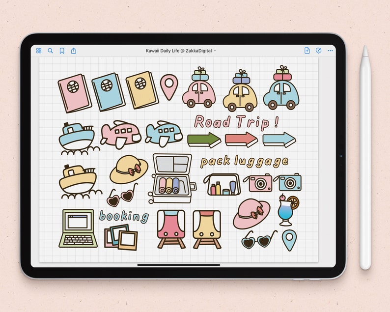 Cute Daily Icon Digital Stickers | Goodnotes Stickers | School | Work ...
