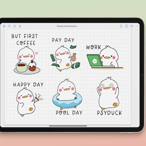 Duck Digital Stickers | Ducky Goodnotes Stickers | Work | House Chore ...