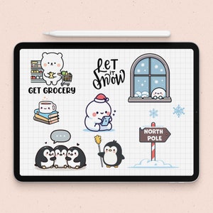 Winter Digital Sticker Pack |christmas Goodnotes Stickers | Cute ...