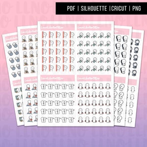Cute Emoti Printable Planner Stickers Set | Character Stickers With ...