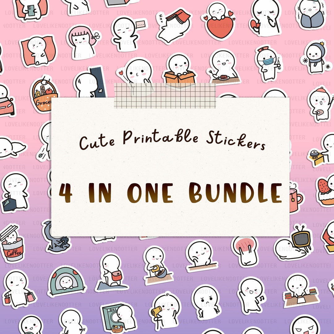 Cute Emoti Printable Planner Stickers Set | Character Stickers With ...