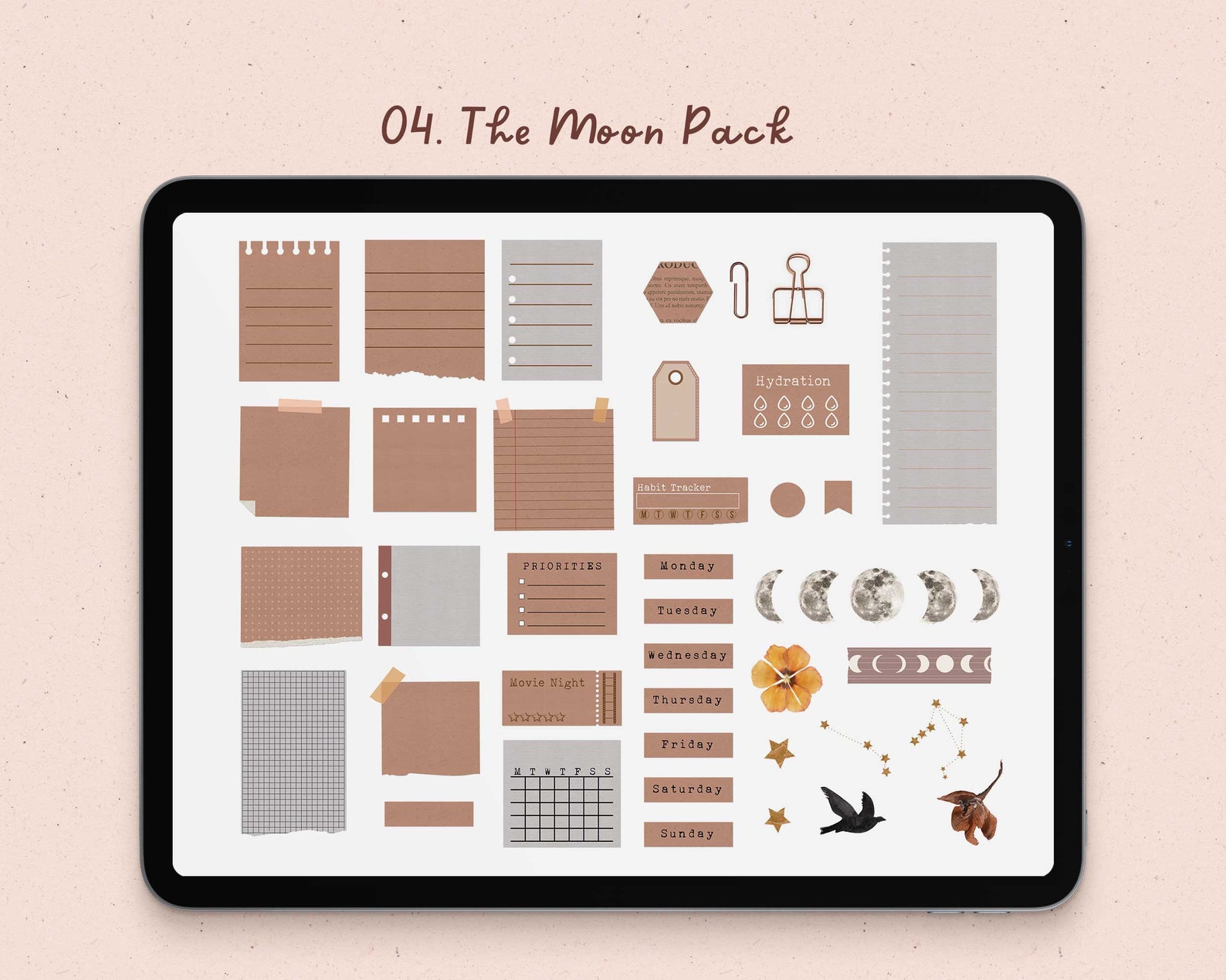 Essential Goodnote Stickers | Paper Digital Planner Stickers ...
