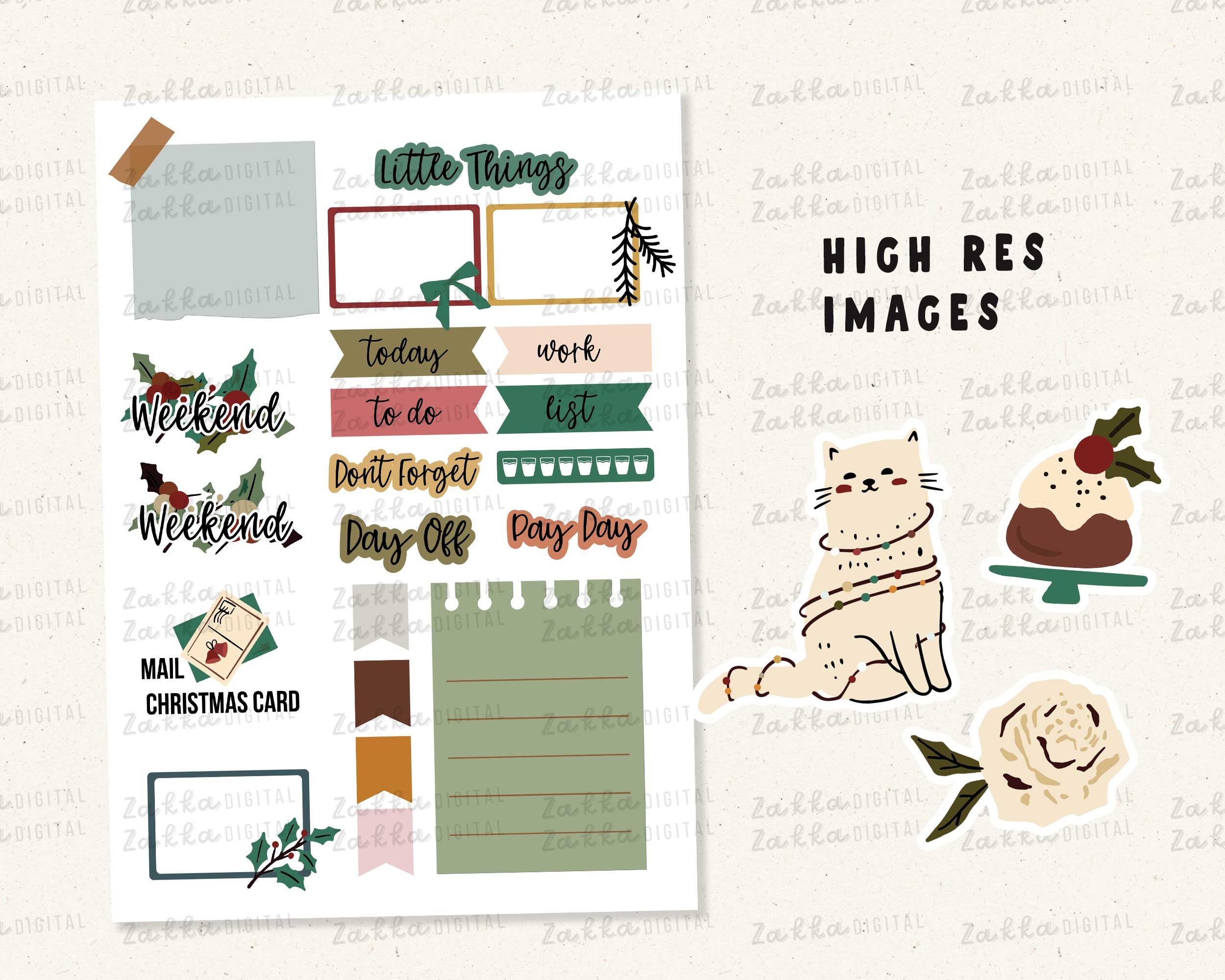 Goodnotes Stickers Christmas December Digital Stickers - Etsy
