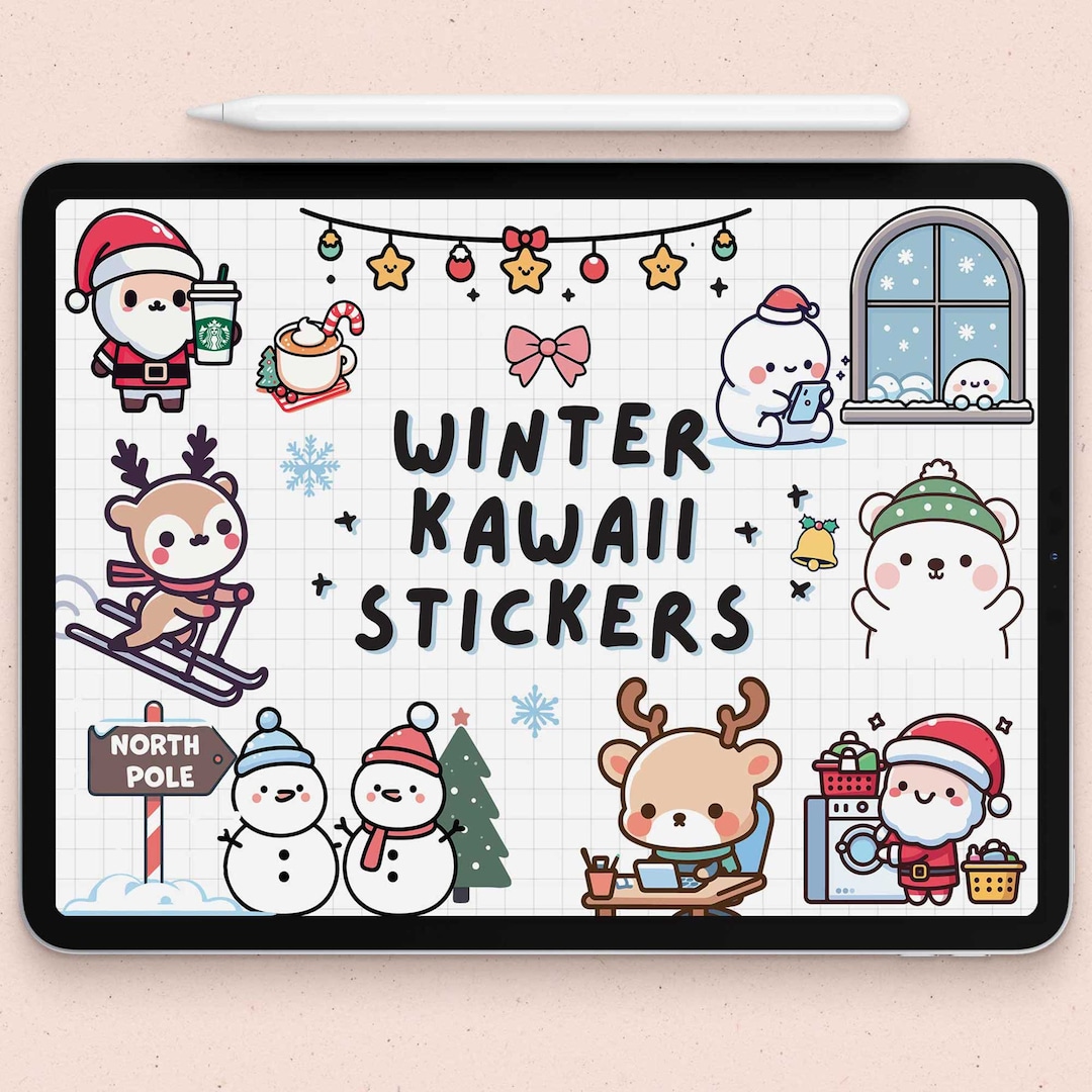 Winter Digital Sticker Pack |christmas Goodnotes Stickers | Cute ...