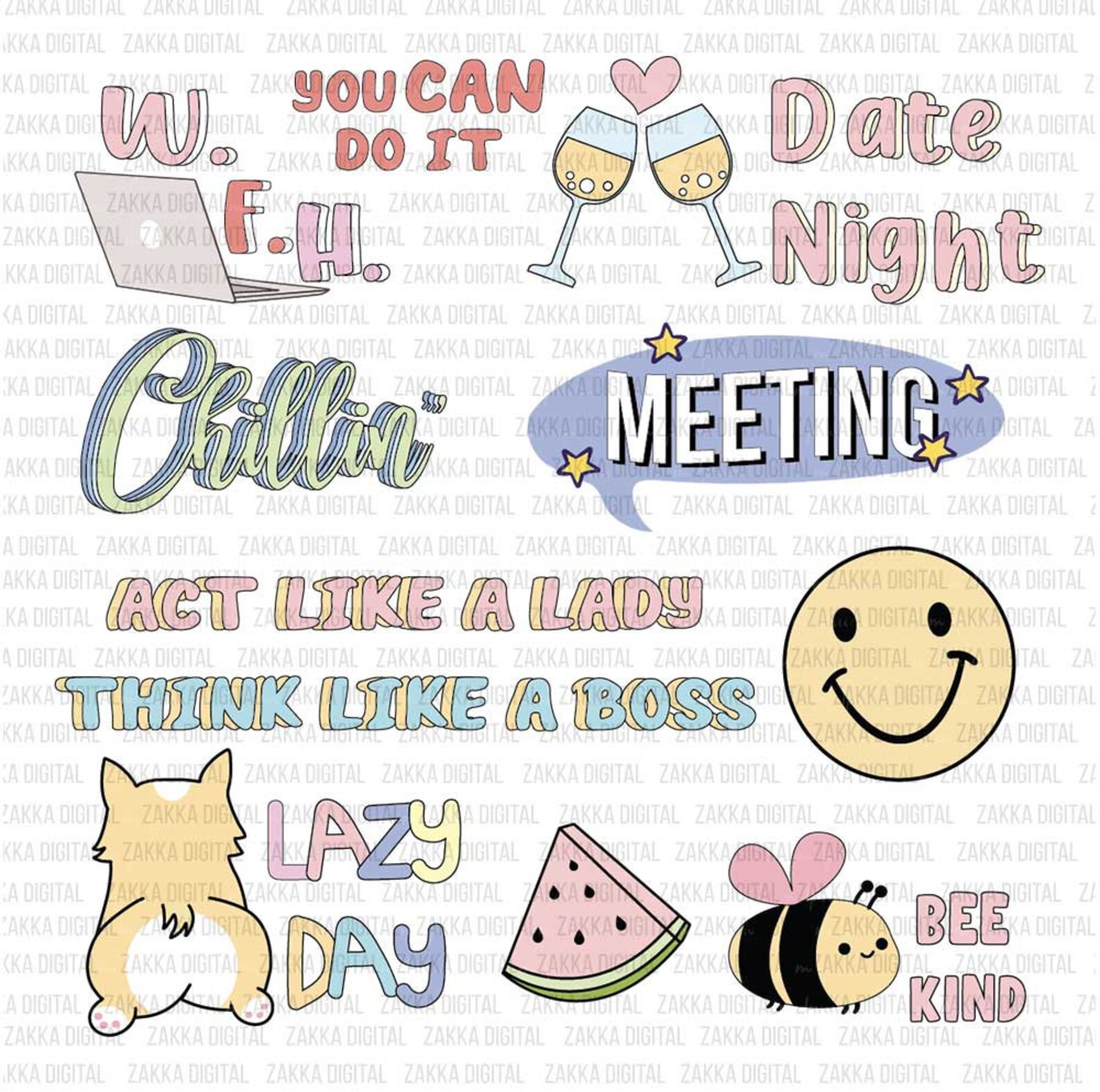Aesthetic Digital Stickers | Retro Stickers for Goodnotes | Sticky ...