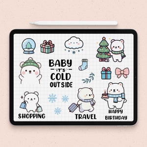 Winter Digital Sticker Pack |christmas Goodnotes Stickers | Cute ...