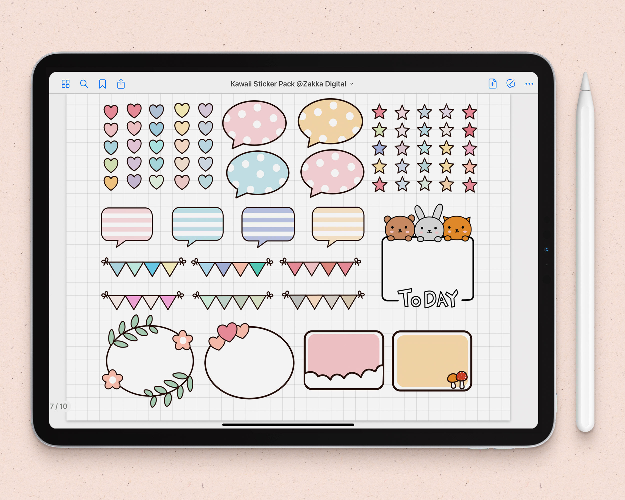 Cute Digital Sticker Pack kawaii Goodnotes Stickers Panda - Etsy UK