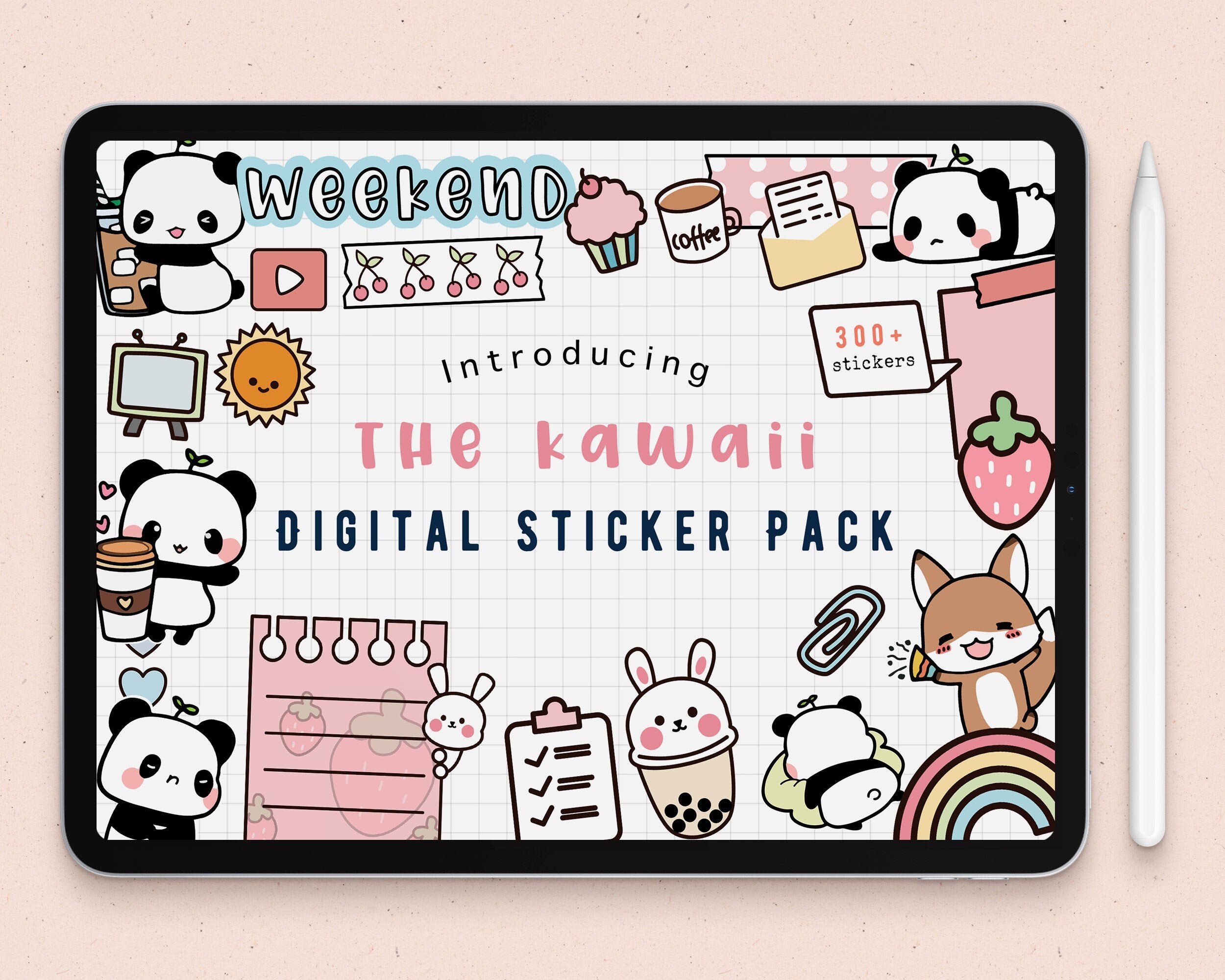 Cute Digital Sticker Pack kawaii Goodnotes Stickers Panda - Etsy Hong Kong