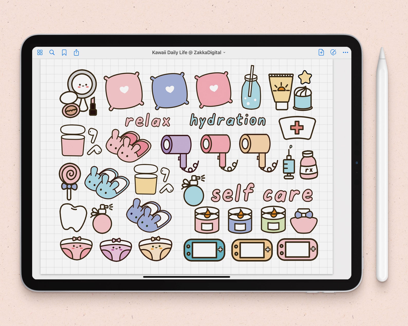 Cute Daily Icon Digital Stickers | Goodnotes Stickers | School | Work ...