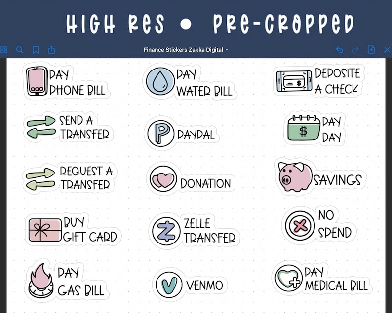 Finance Goodnotes Stickers | Money Notability Digital Stickers| Budget ...