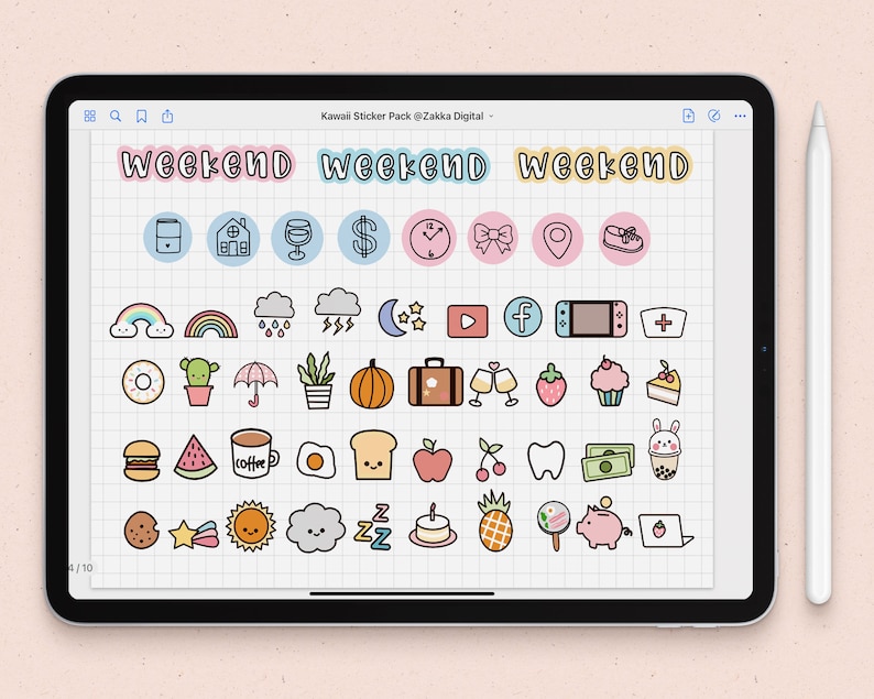 Cute Digital Sticker Pack |kawaii Goodnotes Stickers | Panda Stickers ...