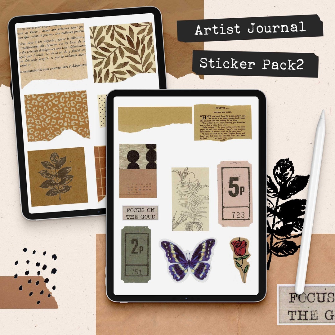 Earth Tone Goodnotes Stickers | Digital Stickers | Vintage | Junk ...