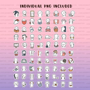 Cute Emoti Printable Planner Stickers Set | Character Stickers With ...