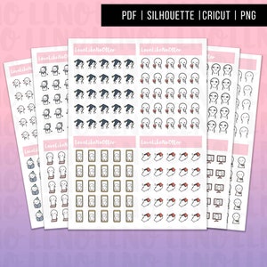 Cute Emoti Printable Planner Stickers Set | Character Stickers With ...