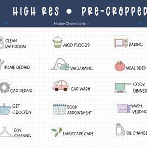 House Chore Goodnotes Stickers | Personal Chore Digital Stickers| Home ...