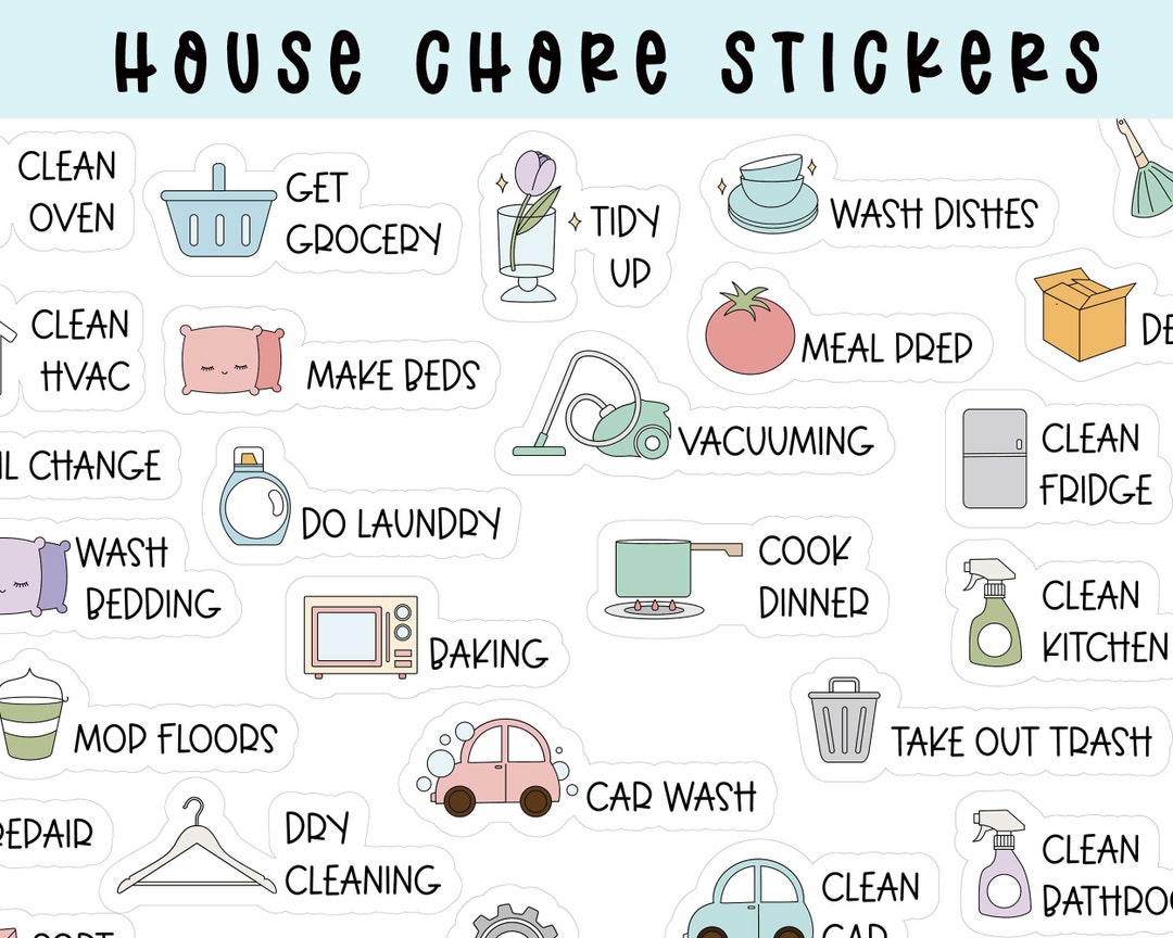 House Chore Goodnotes Stickers | Personal Chore Digital Stickers| Home ...