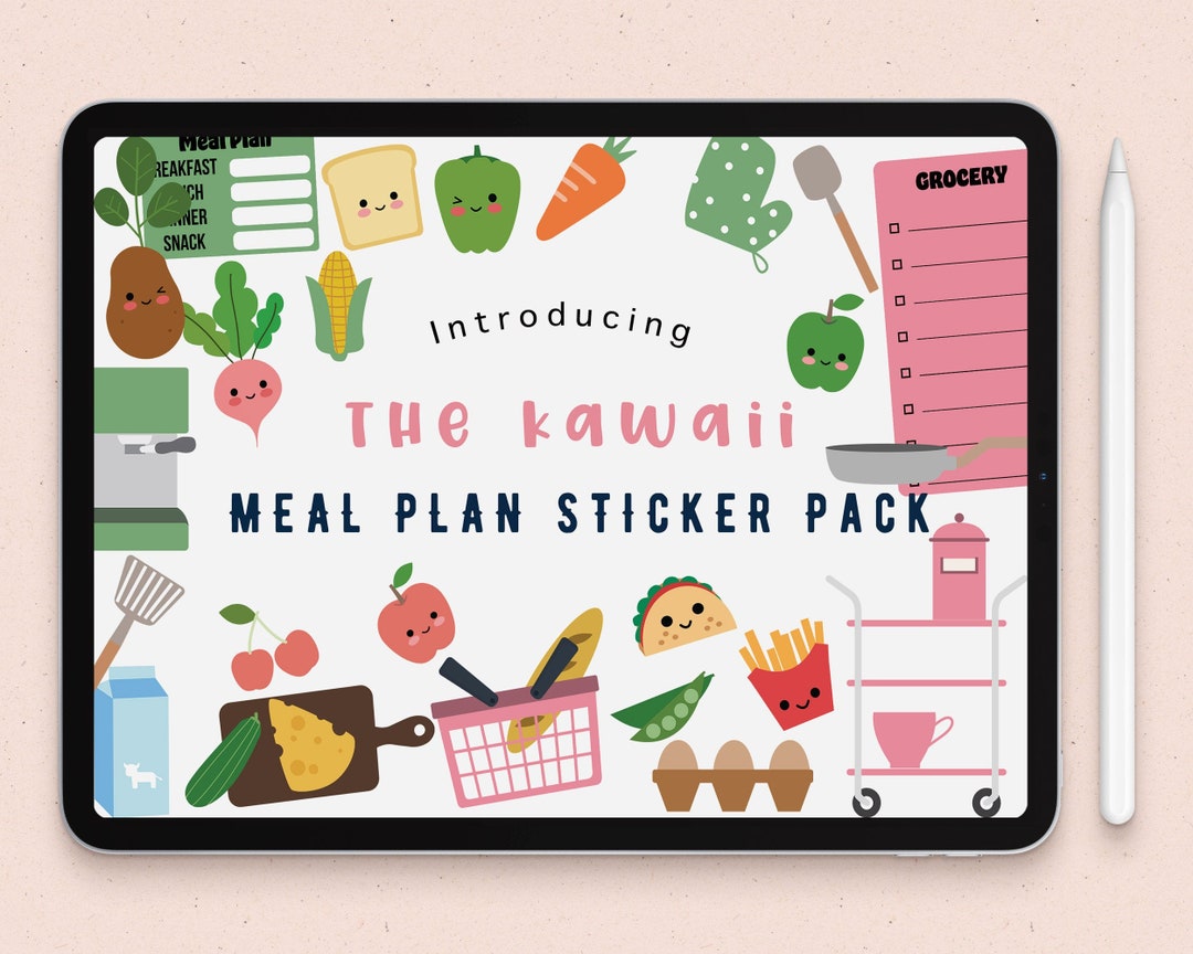 Meal Plan Digital Sticker Pack |meal Planning Goodnotes Stickers | Cute ...