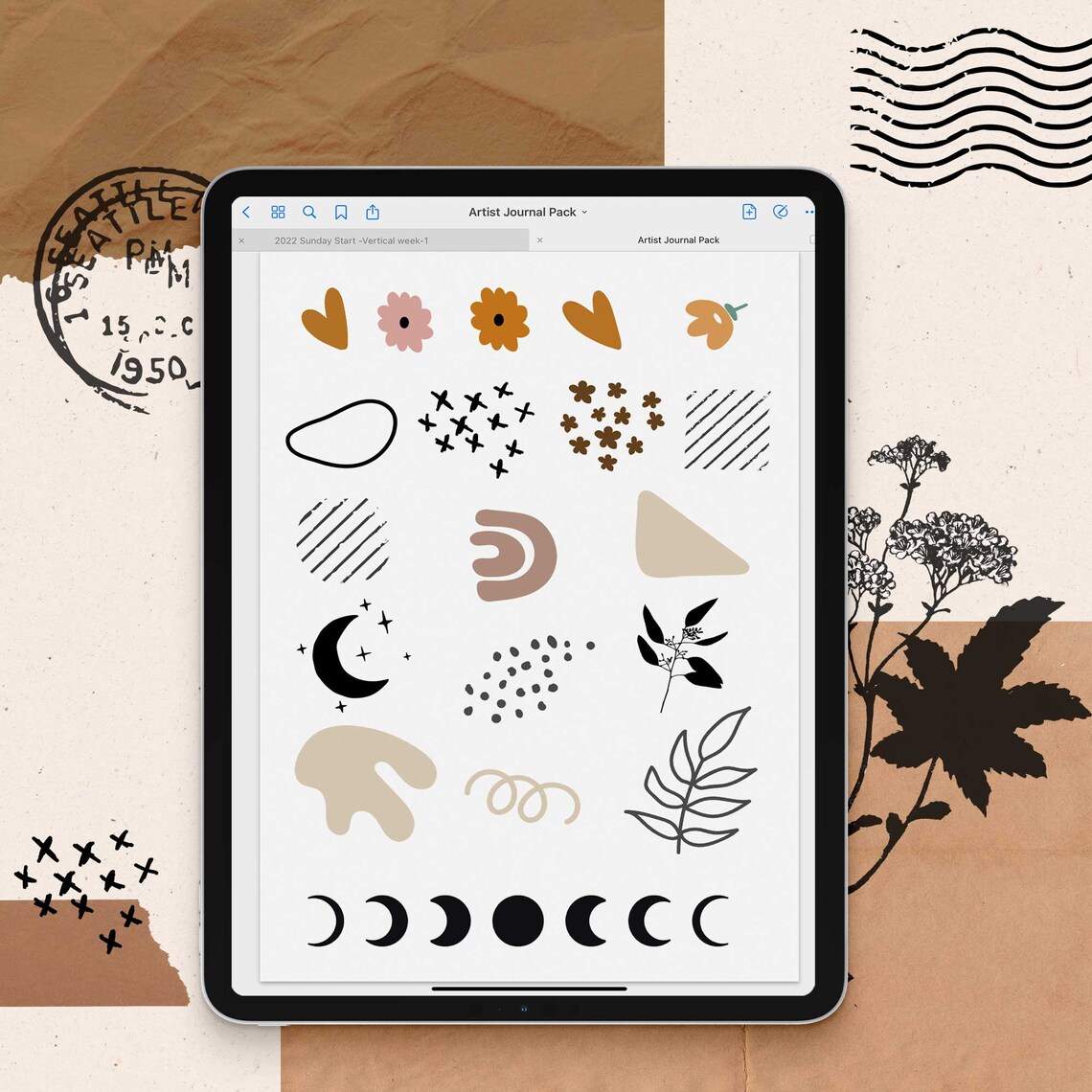 Artist Journal Sticker Goodnotes Digital Stickers Vintage - Etsy