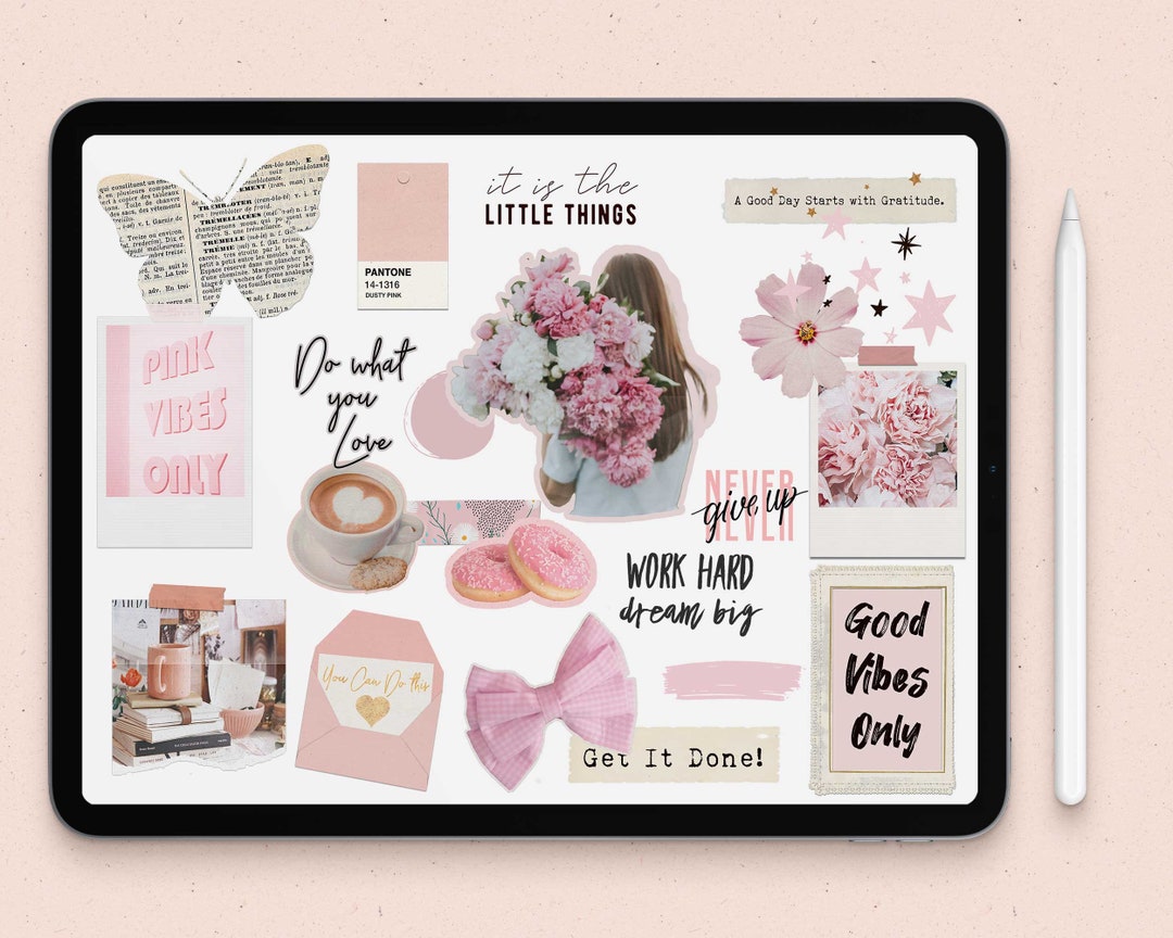 The Blush Dream Digital Sticker Pack | Journal Sticker | Pink Goodnotes ...