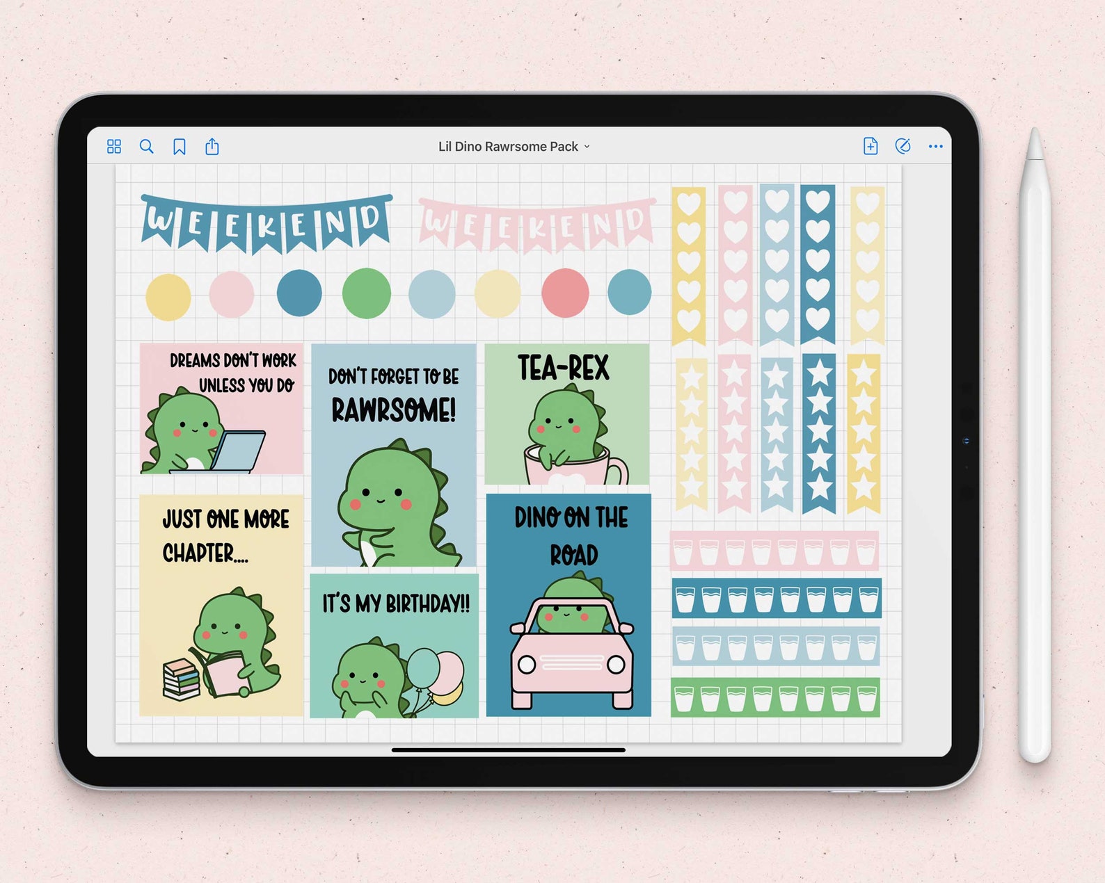 Dinosaur Emoti Goodnotes Stickers dino Digital Stickers Emoji | Etsy