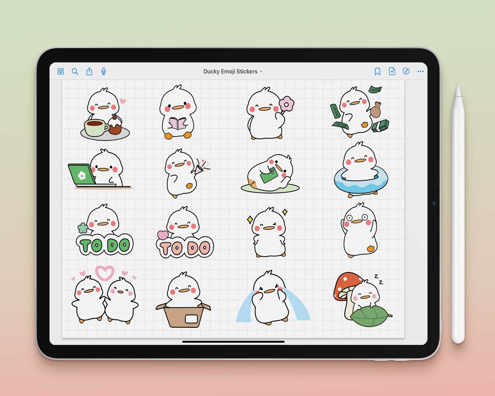 Duck Digital Stickers | Ducky Goodnotes Stickers | Work | House Chore ...