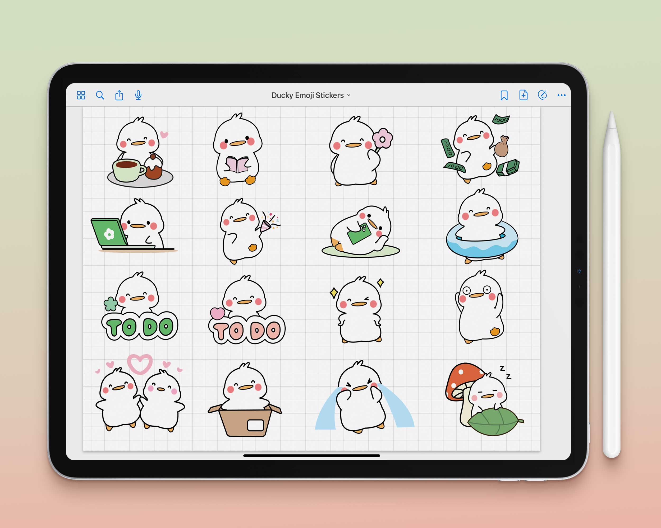 Duck Digital Stickers | Ducky Goodnotes Stickers | Work | House Chore ...