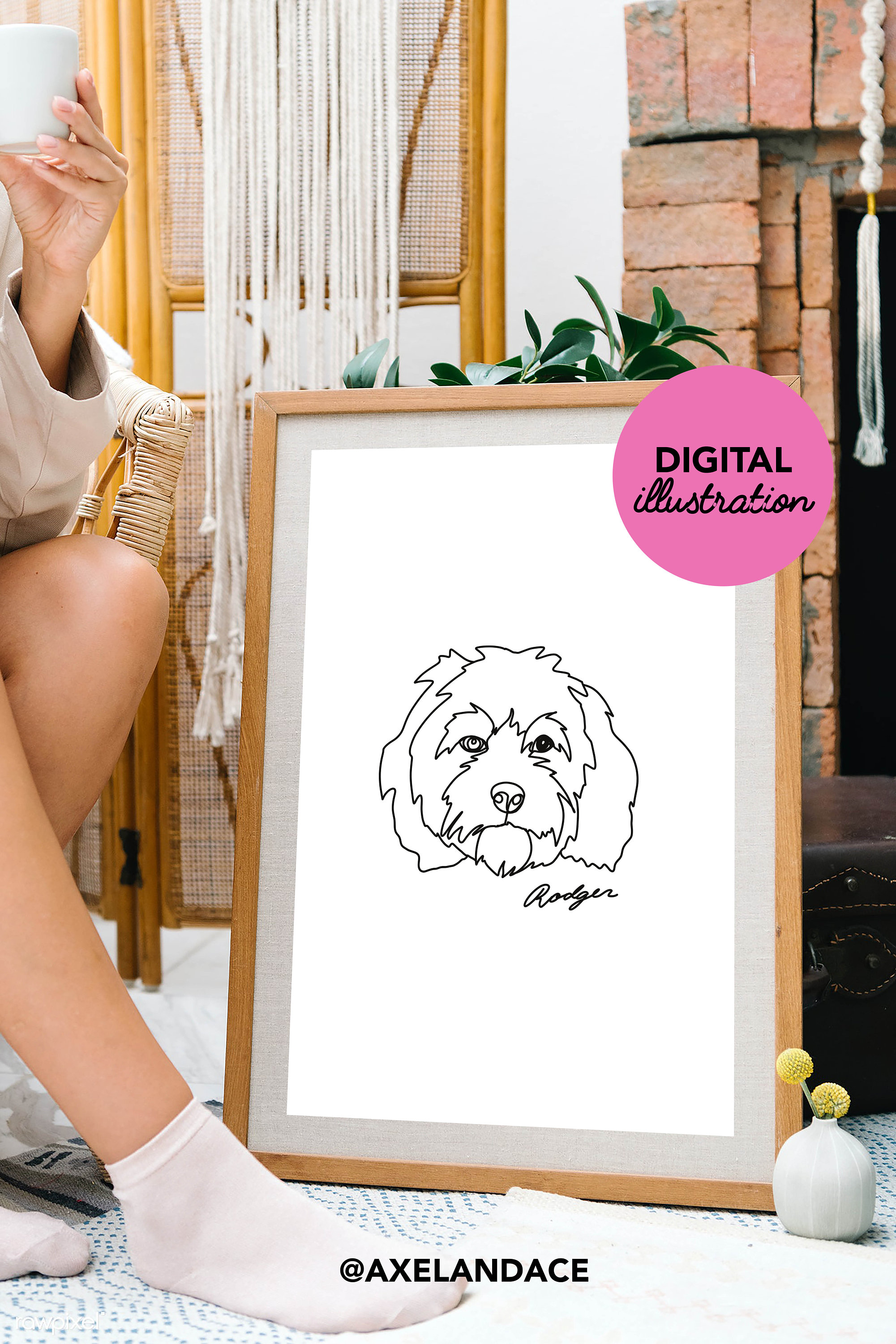 Custom Pet Line Drawing Single Line Pet Portrait Digital - Etsy