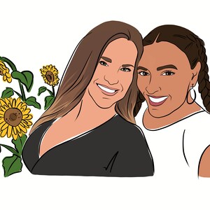 Custom Digital Portrait, Printable Digital Art, Cartoon Portrait ...