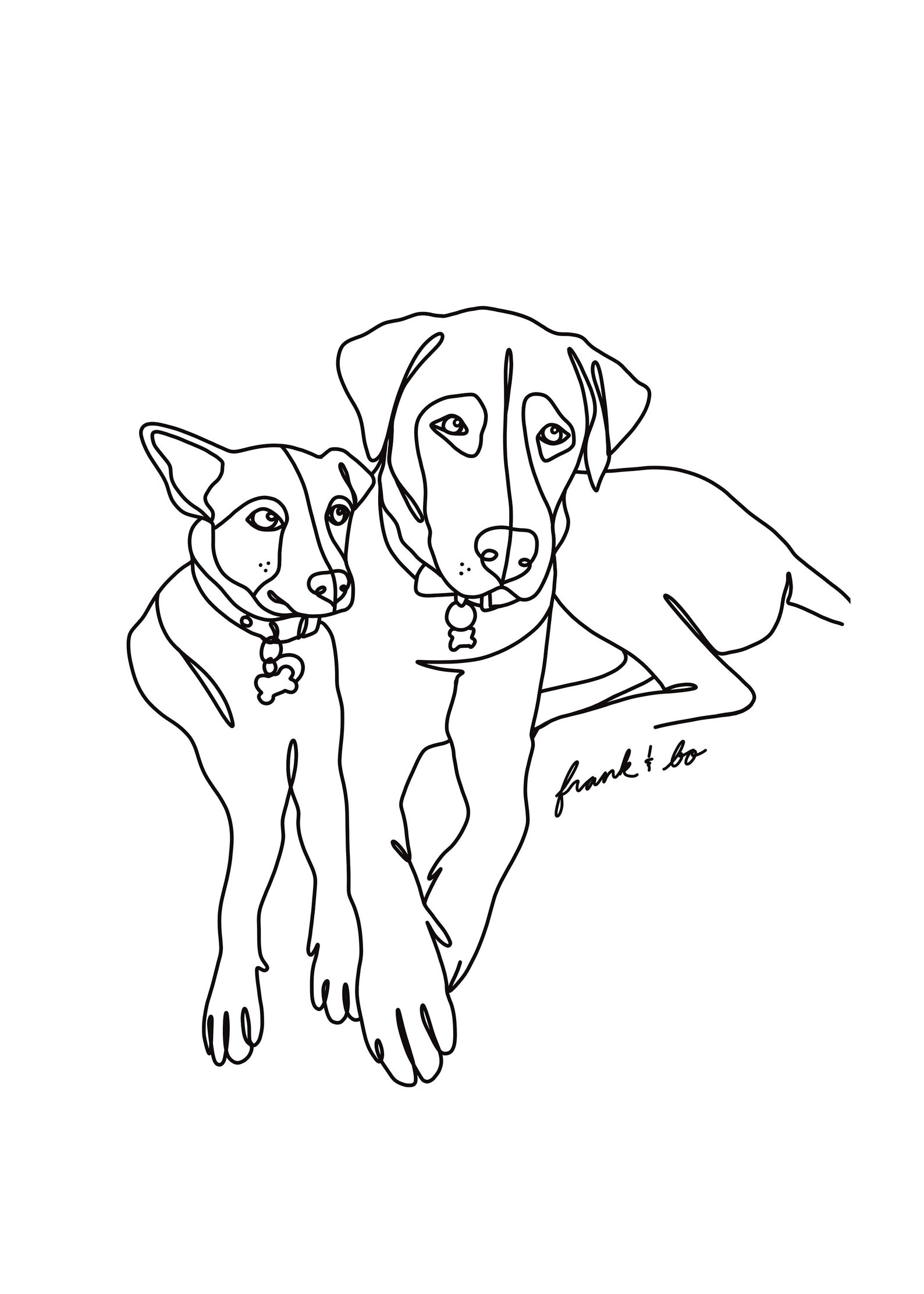 Custom Pet Line Drawing Single Line Pet Portrait Digital - Etsy Canada