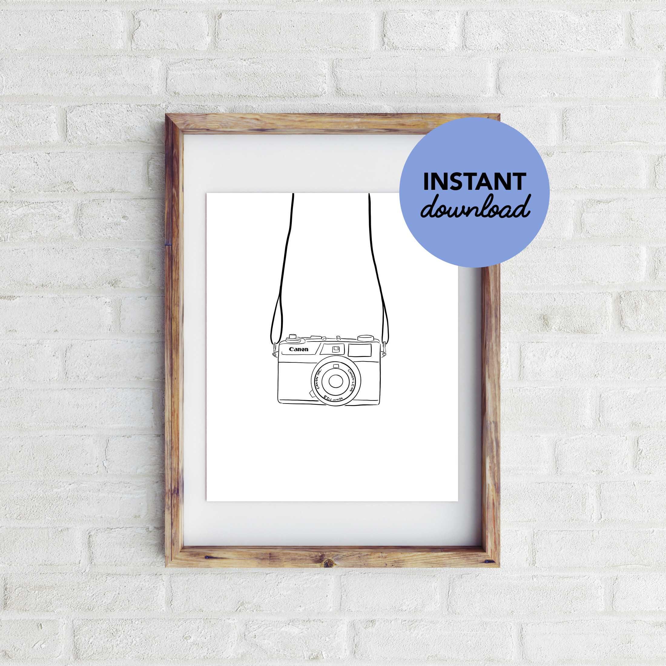Film Camera Print Line Drawing Camera Print Modern Art - Etsy Canada