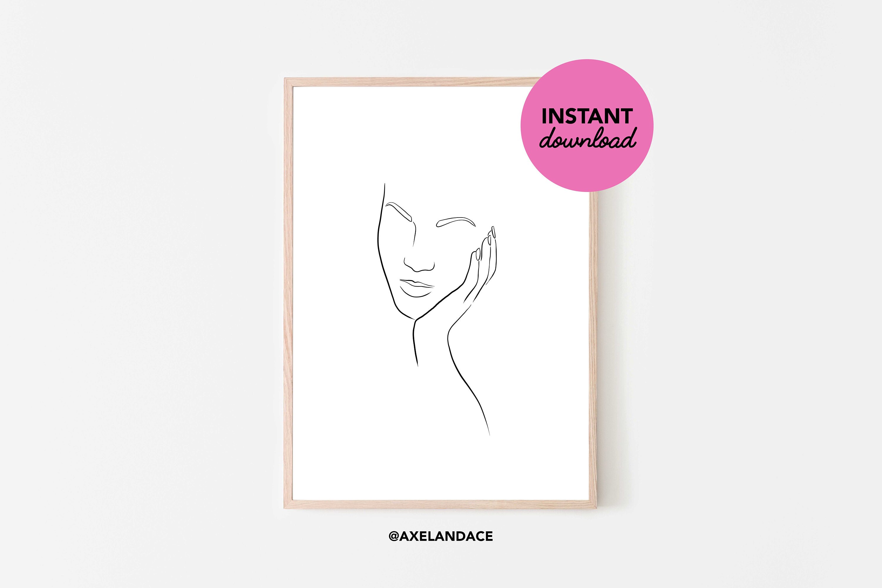 WAITING Print Line Drawing Print Illustrated Print Modern | Etsy