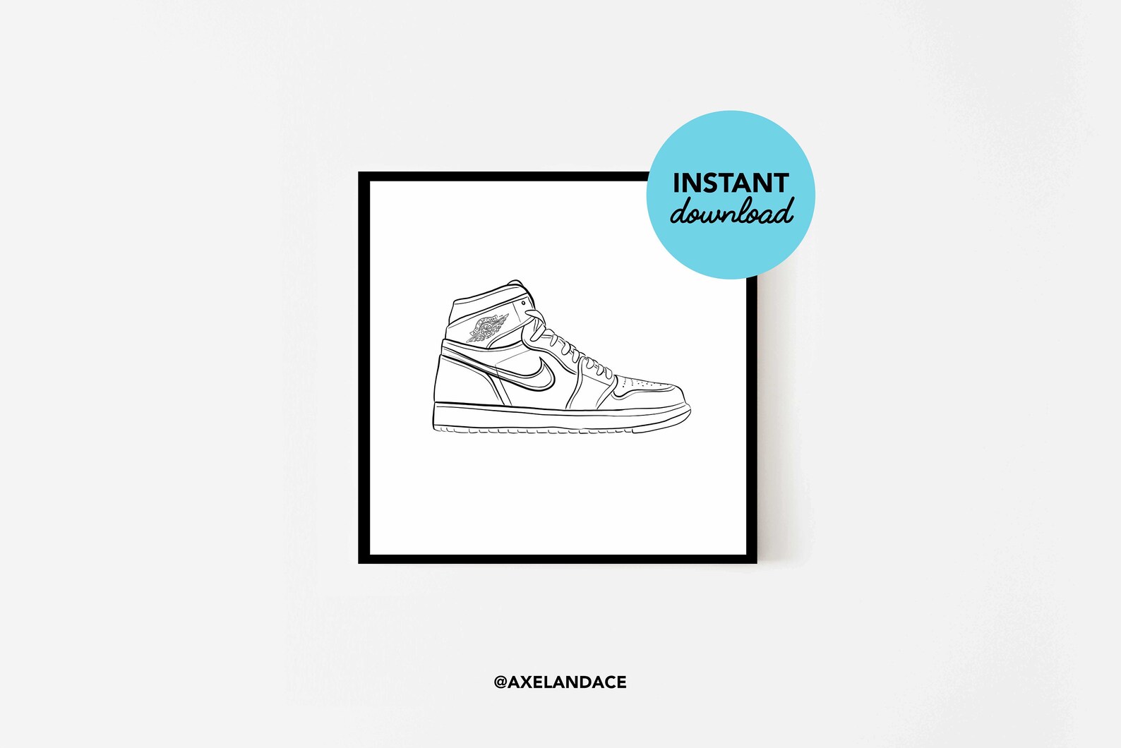 AIR JORDAN Print, Line Drawing Print, Sneaker Print, Air Jordan 1 Art ...