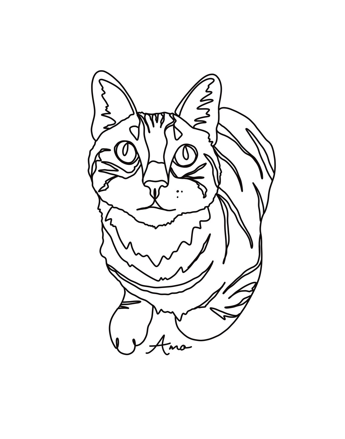 Custom Pet Line Drawing, Single Line Pet Portrait, Digital Portrait ...