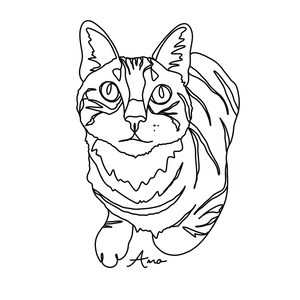 Custom Pet Line Drawing, Single Line Pet Portrait, Digital Portrait ...