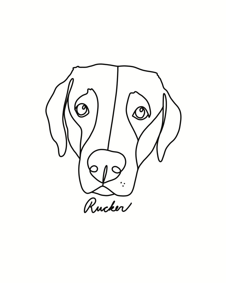 Custom Pet Line Drawing Single Line Pet Portrait Digital - Etsy Canada