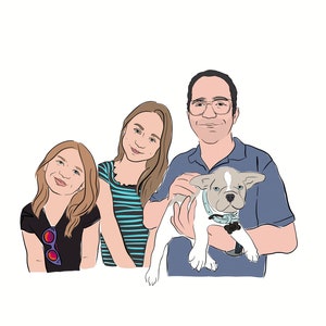 Custom Digital Portrait, Printable Digital Art, Cartoon Portrait ...